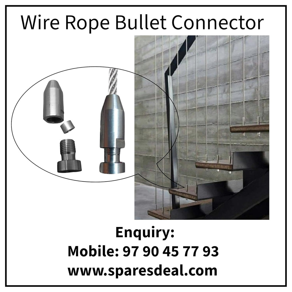 Stainless Steel Wire Rope Bullet Straight Connector for Invisible Gril ...