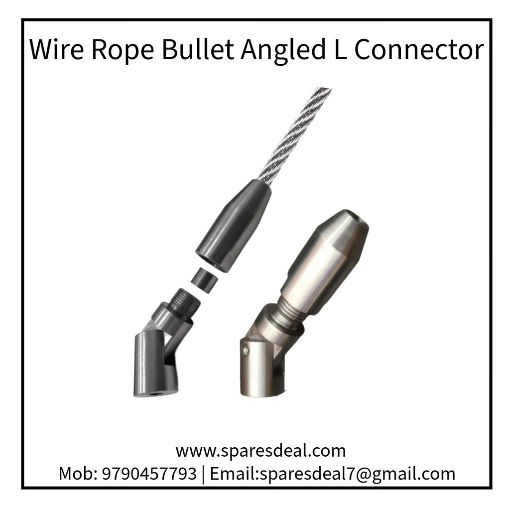 Stainless Steel Wire Rope Bullet Angled Connector for Invisible Grill ...